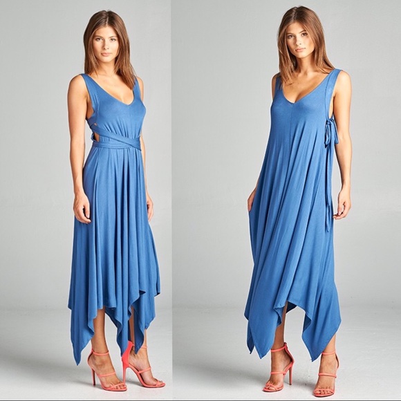 Dresses | New Azure Blue Asymmetrical Dress | Poshmark
